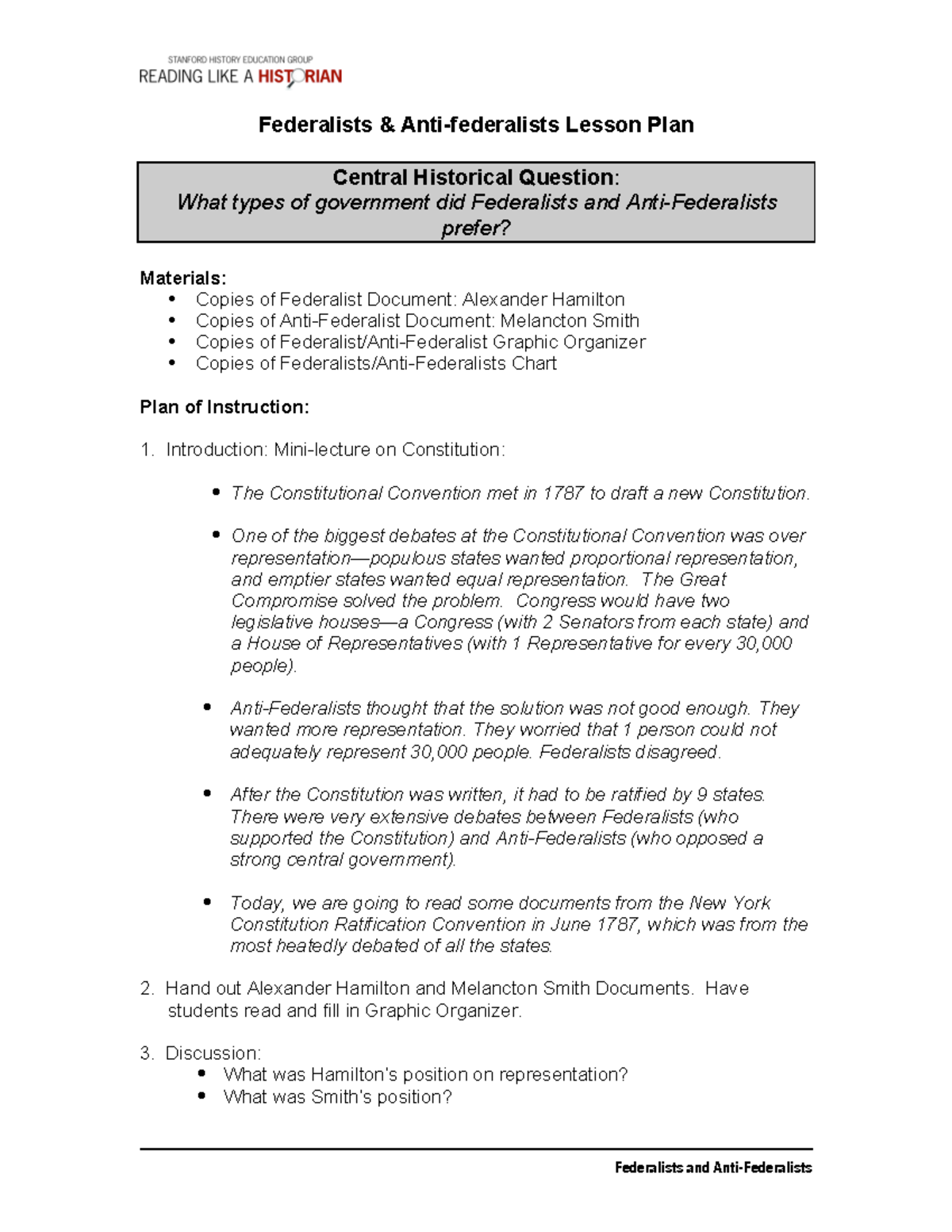 Federalists and Antifederalists - Federalists & Anti-federalists Lesson ...