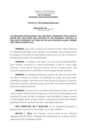 Barangay Tanod Appointment Letters - Brgy. #16-N Quiling Norte - Studocu