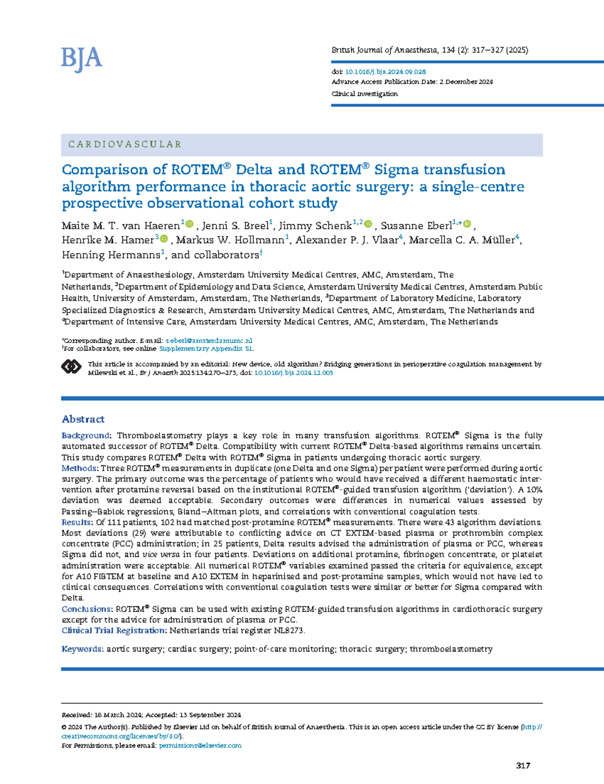 Comparison of ROTEM Delta and Sigma in Thoracic Aortic Surgery - Studocu