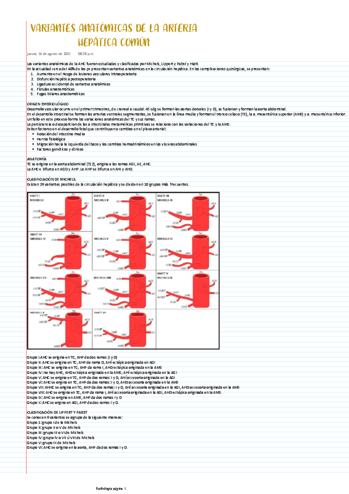 Variantes Anatómicas de la Arteria Hepática Común - Las variantes ...