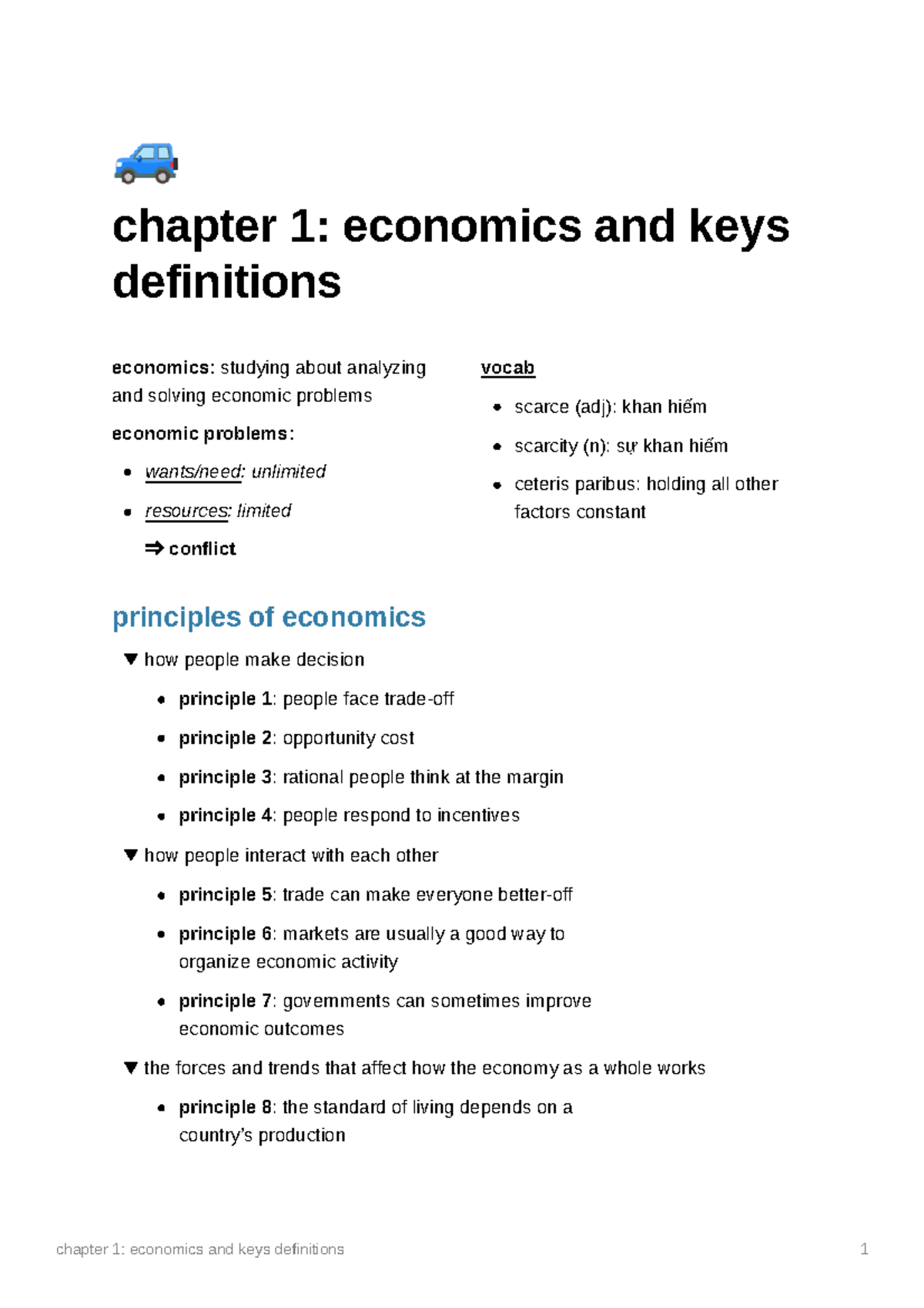 Chapter 1: Economics and keys definitions - 🚙 chapter 1: economics and ...