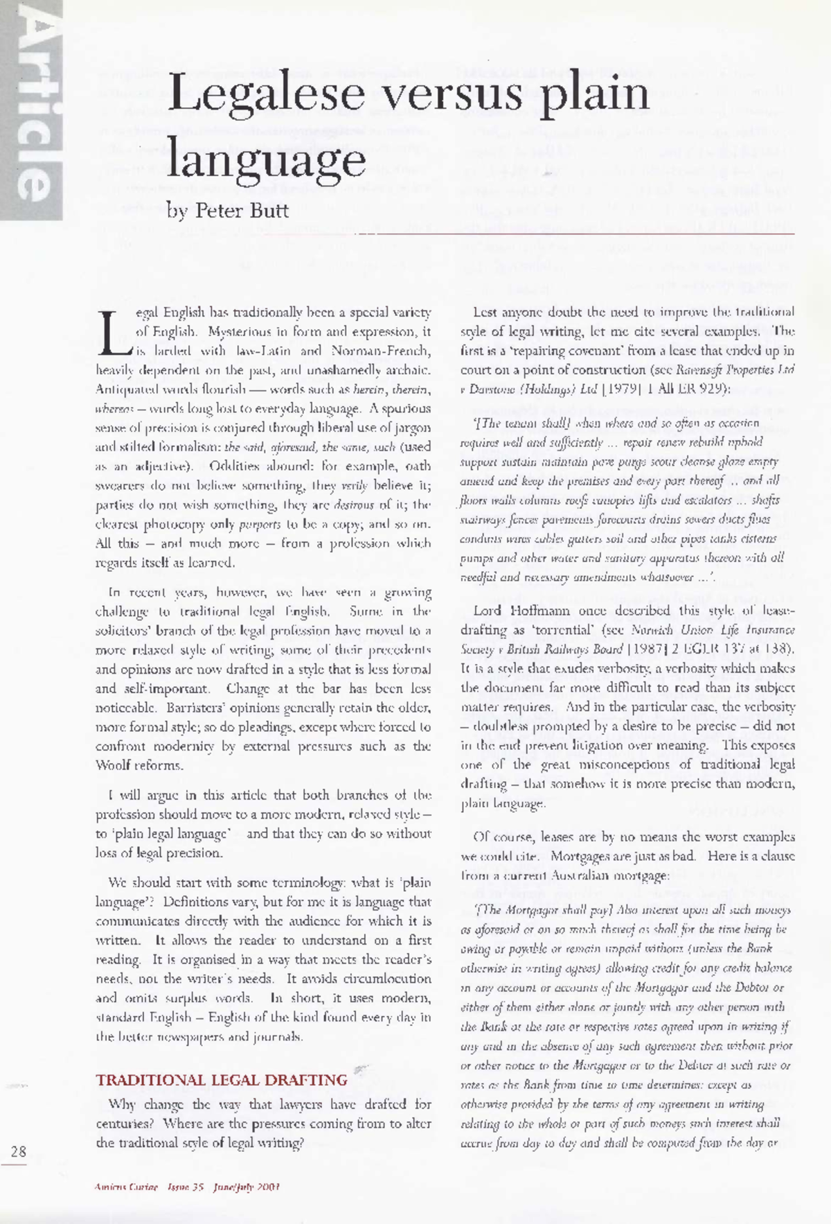 S - P. Butt, Legalese vs. Plain Language: A Modern Approach to Legal ...