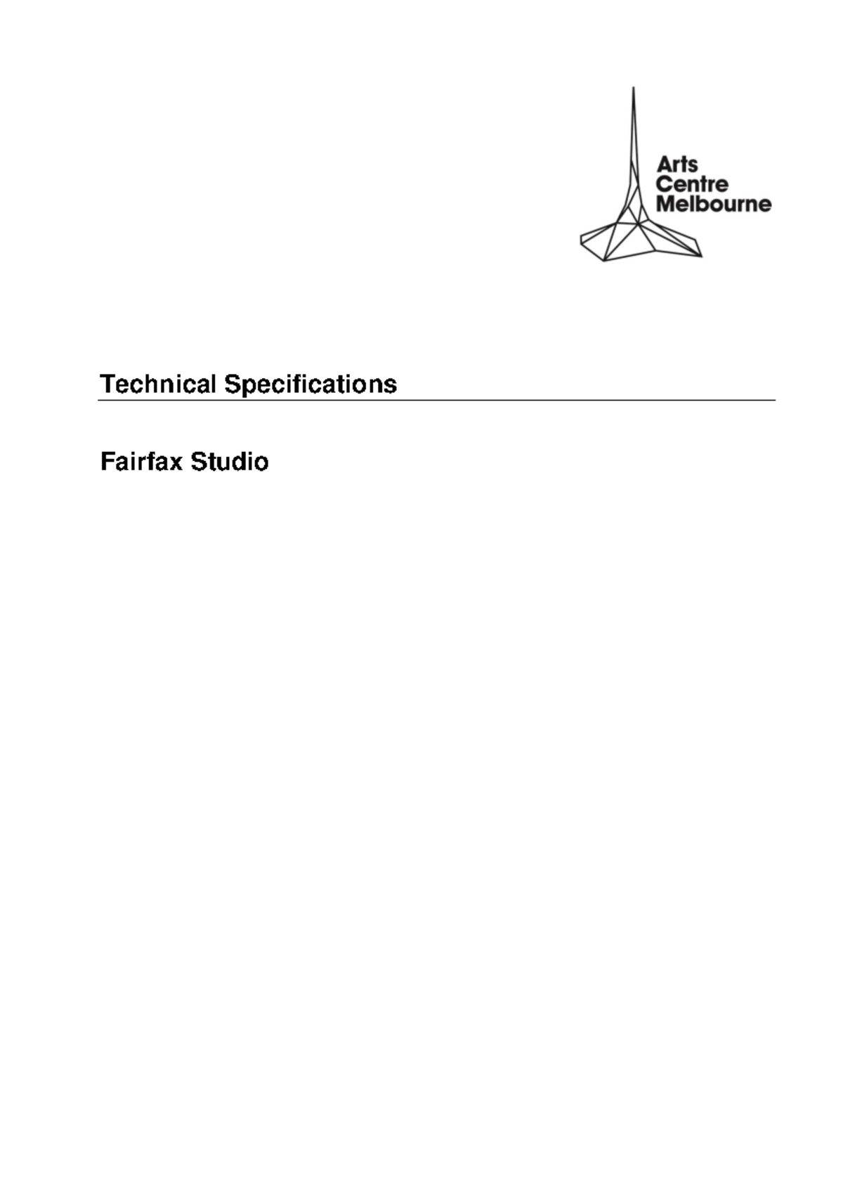 Fairfax Studio Technical Specifications Document - Updated Jan 2015 ...