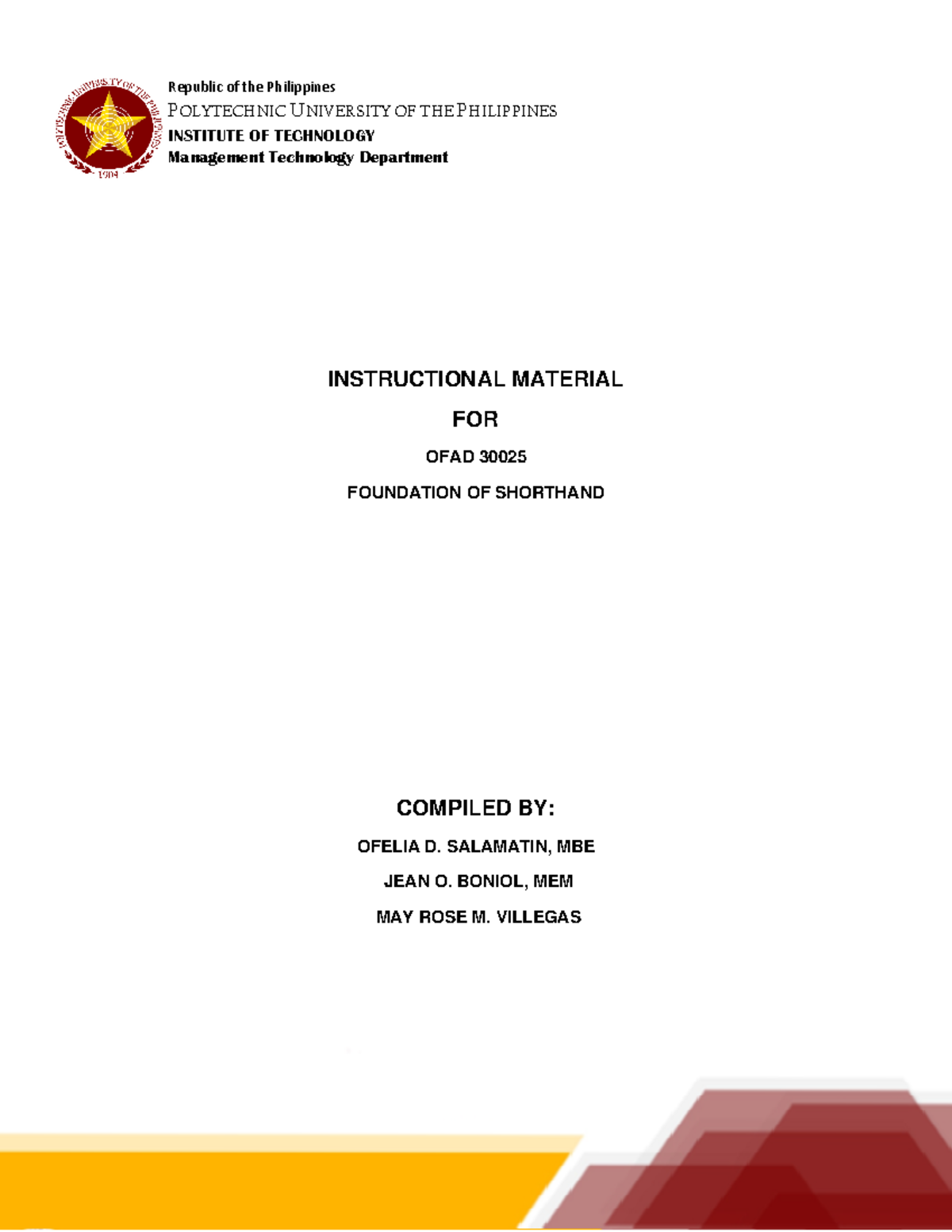 OFAD 30025 Final Exam Guide: Mastering Foundation of Shorthand - Studocu