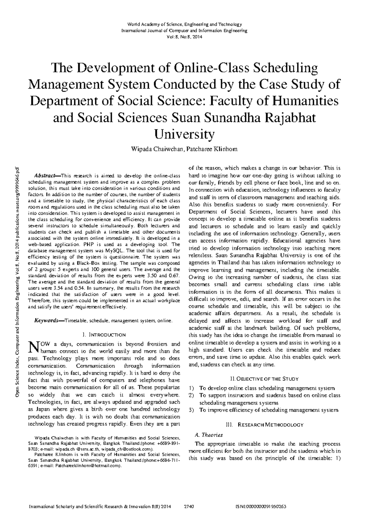 Development of Online Class Scheduling Management System (CS101) - Studocu