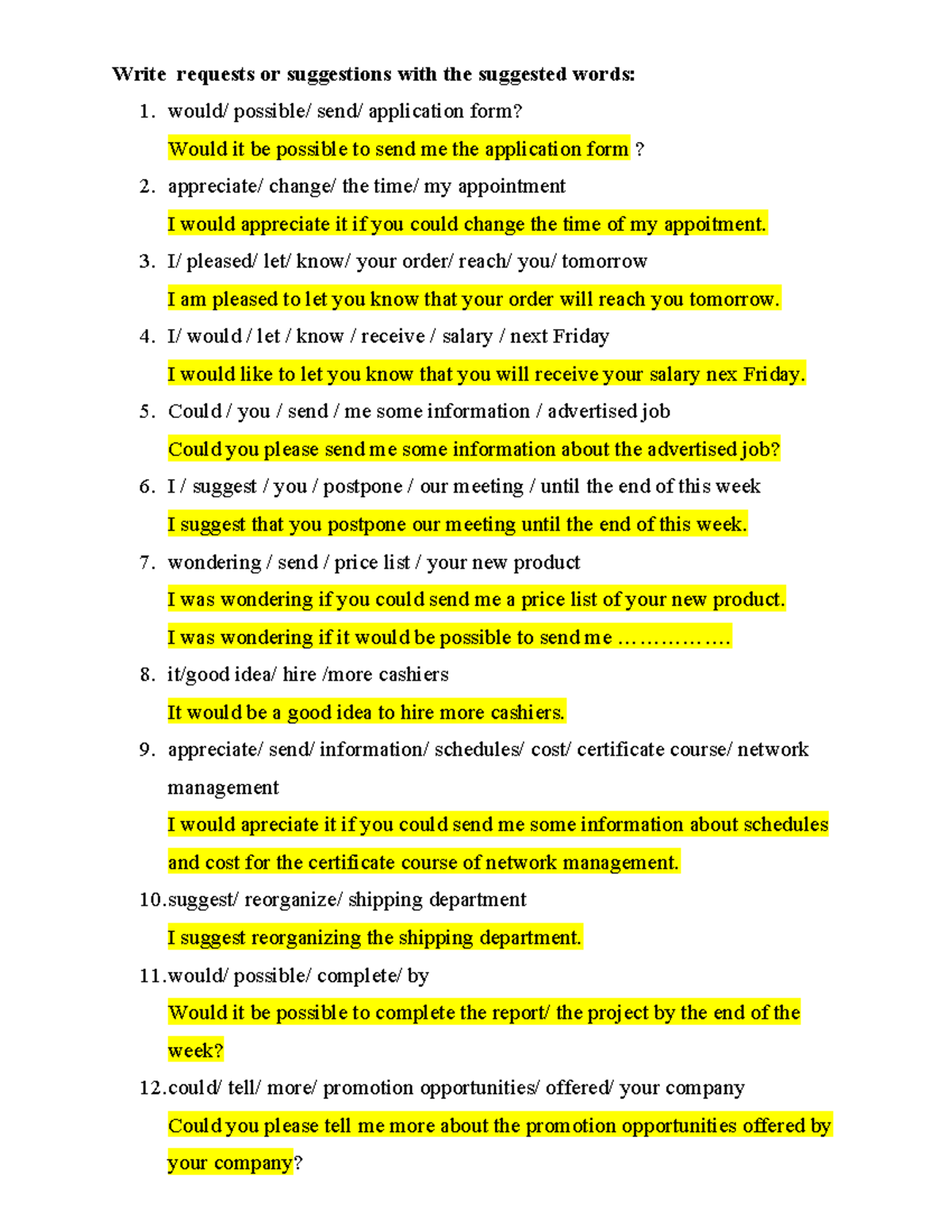Write Requests & Suggestions: Effective Communication Tips - Studocu