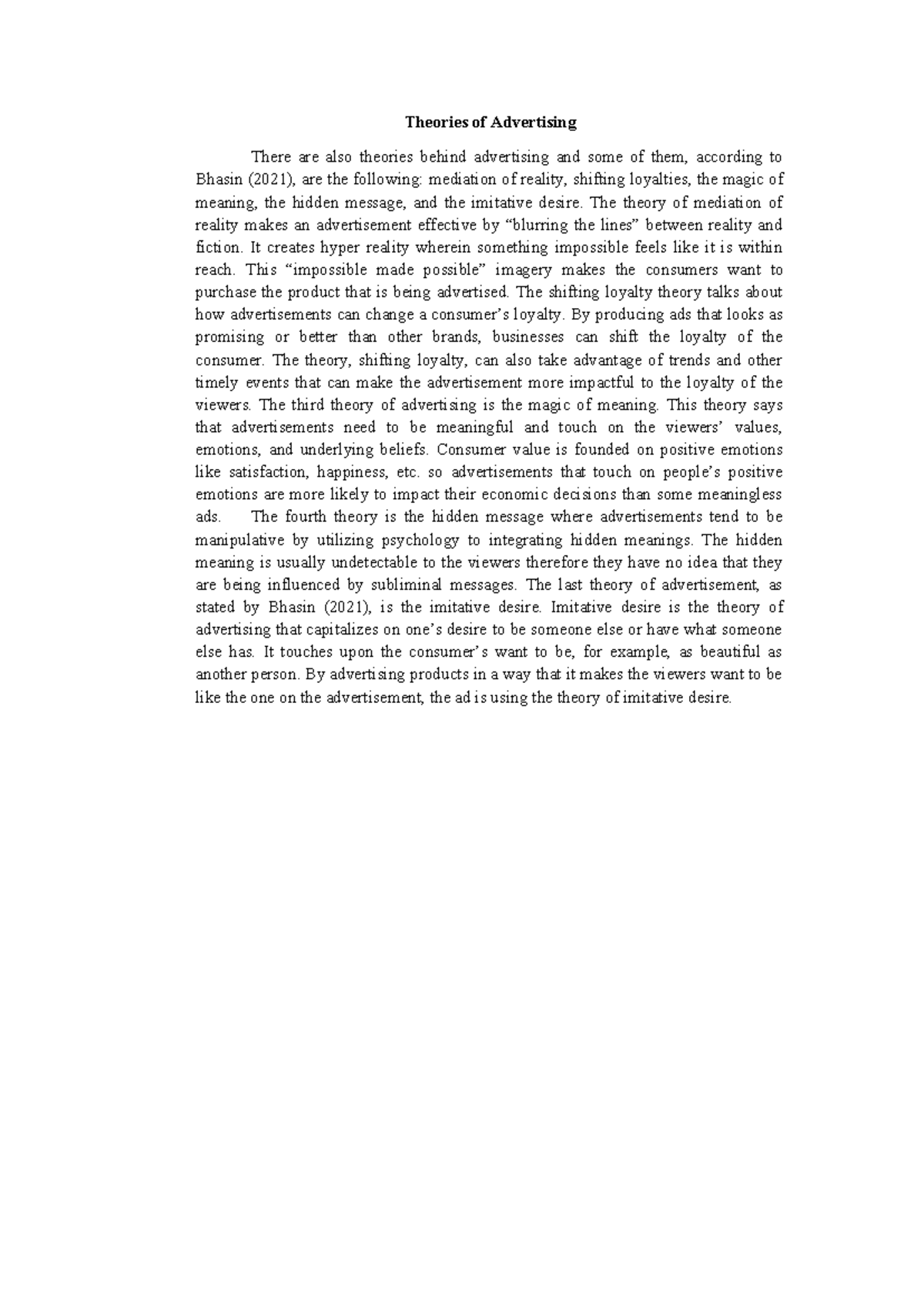 Theories of Advertising - Theories of Advertising There are also ...