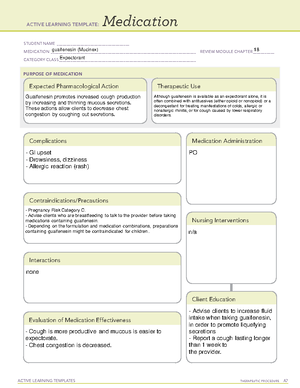 Acetylcysteine (Mucomyst) - ACTIVE LEARNING TEMPLATES THERAPEUTIC ...