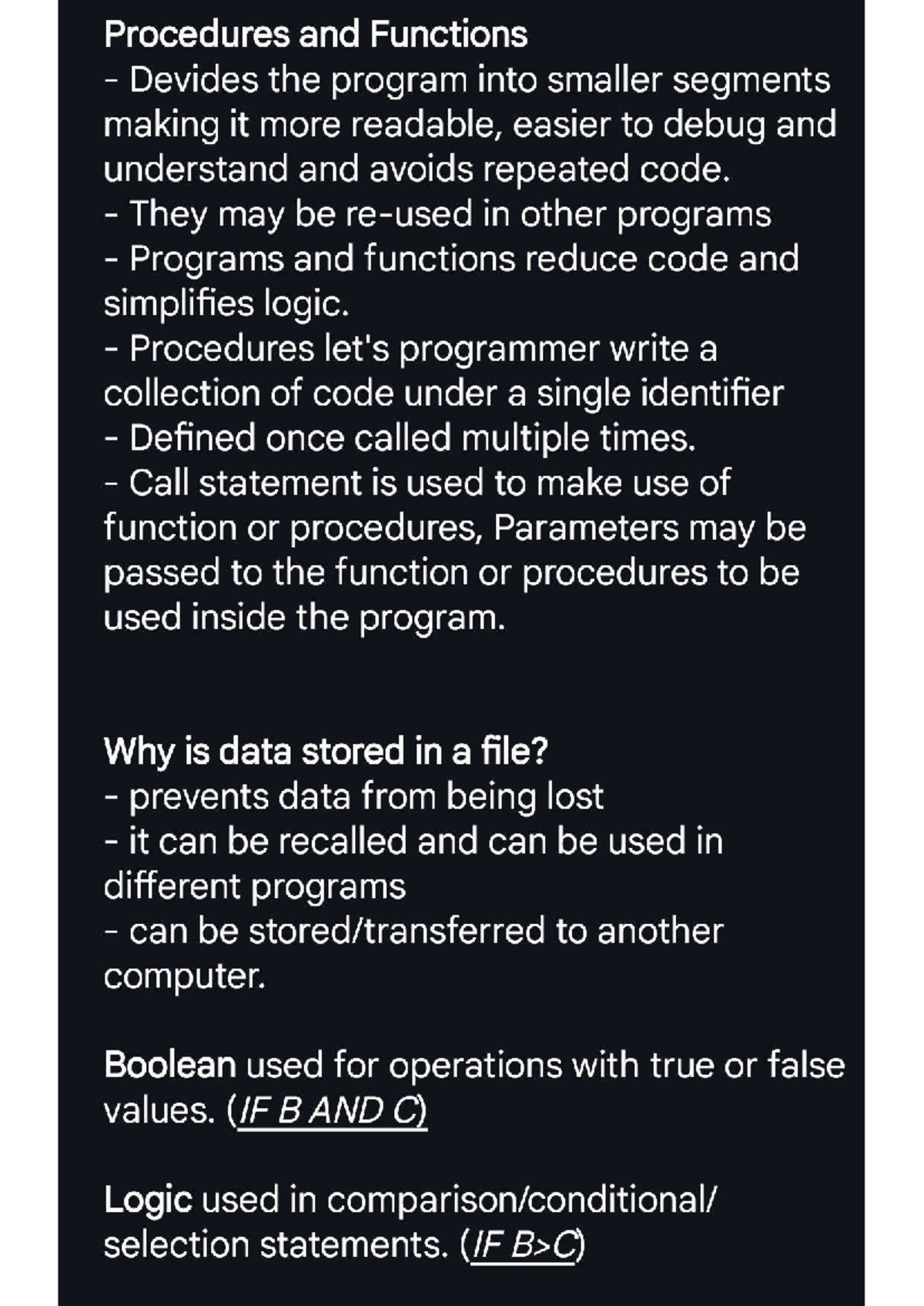 P2 MS [Ratta] - Procedures, Functions, and Program Logic Overview - Studocu
