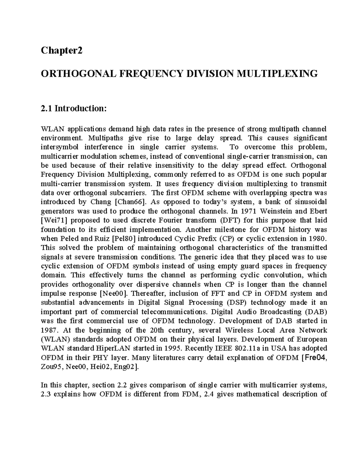 Chapter 2: Orthogonal Frequency Division Multiplexing (OFDM) Overview ...
