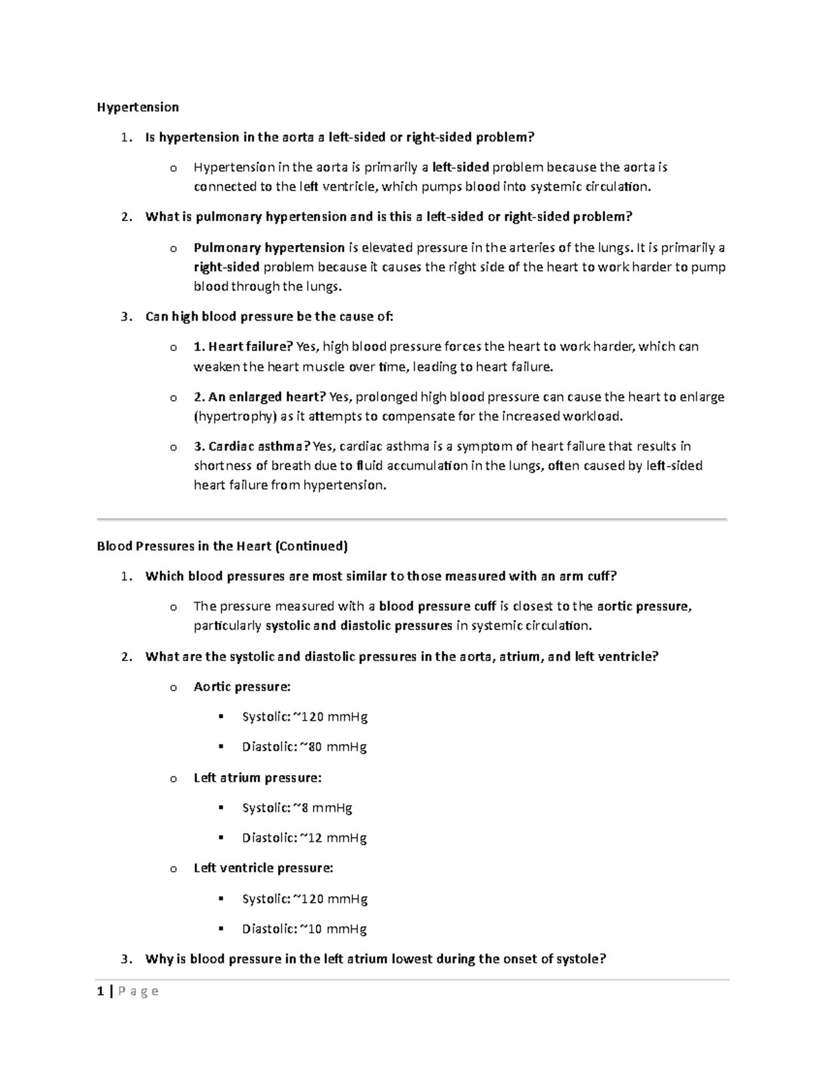 Hypertension Overview and Key Concepts - Cardiology Notes - Studeersnel