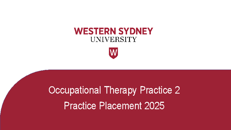 OTP2 Practice Placement 2025: Expectations & Required Readings - Studocu