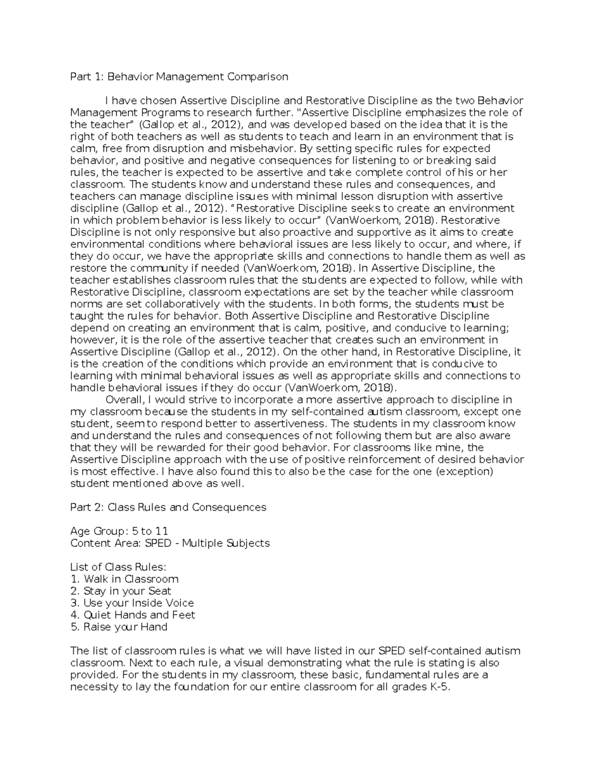 Behavior Management Approaches: Assertive Discipline vs. Restorative ...