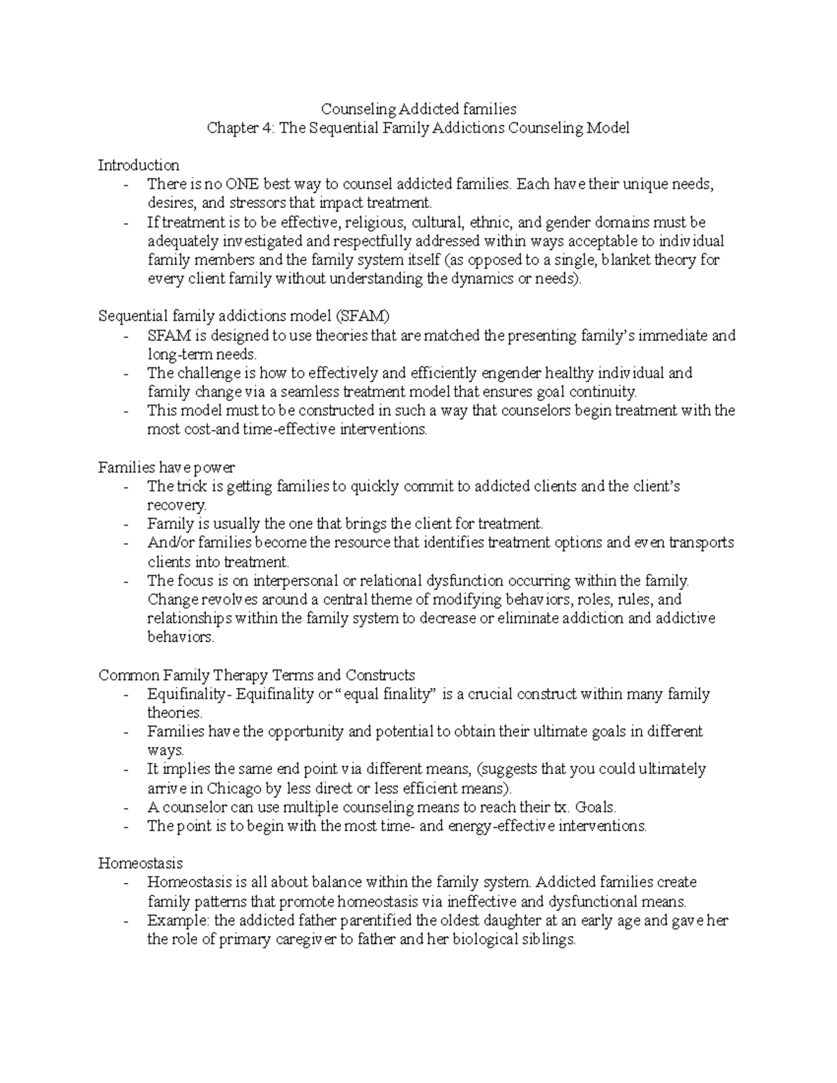 Counseling Addicted Families: Chapter 4 Insights & Strategies - Studocu