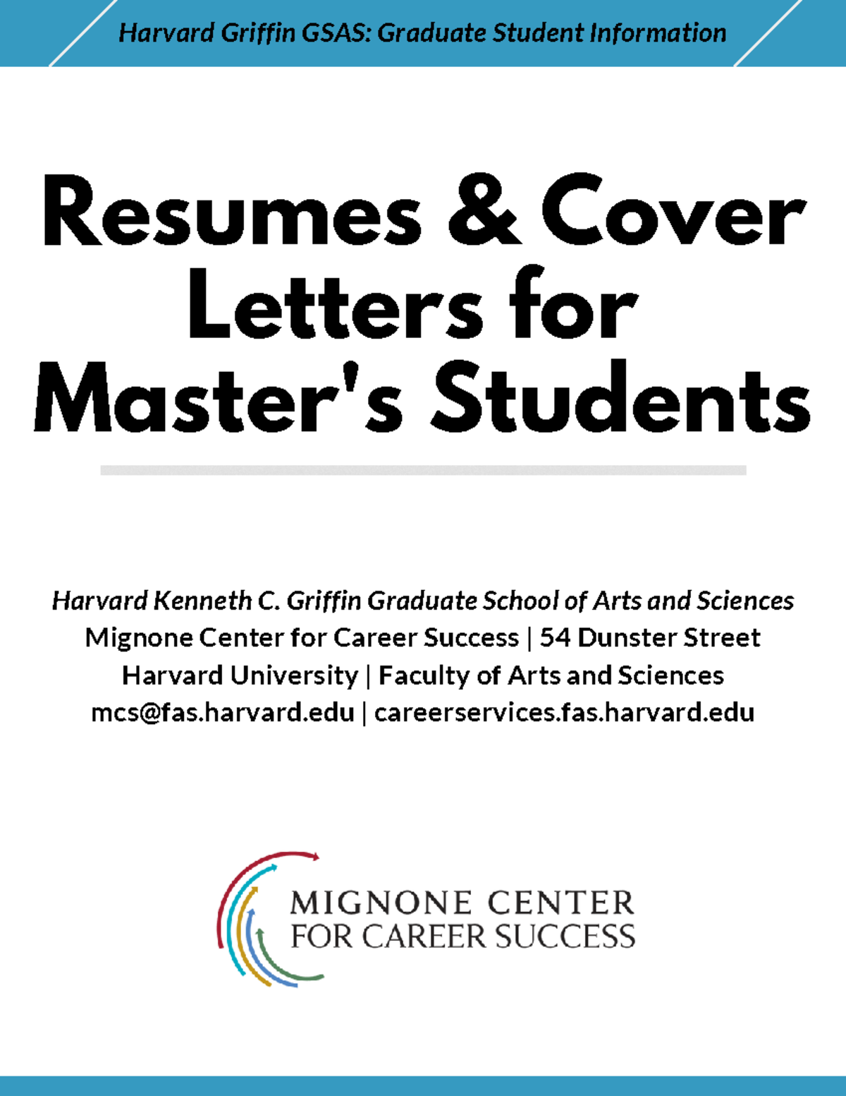 Master's Cover Letter Format - Resumes & Cover Letters for Master's ...