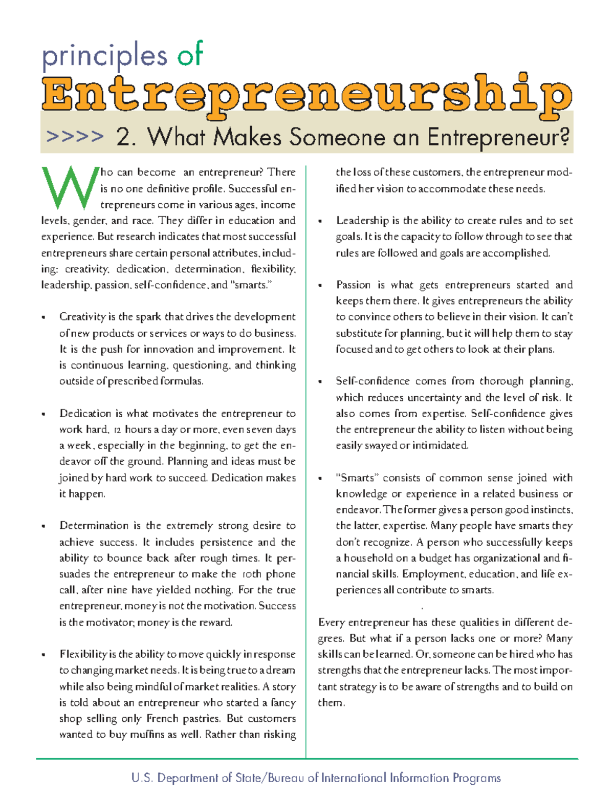 Principles of Entrepreneurship 2: Key Traits of Successful ...