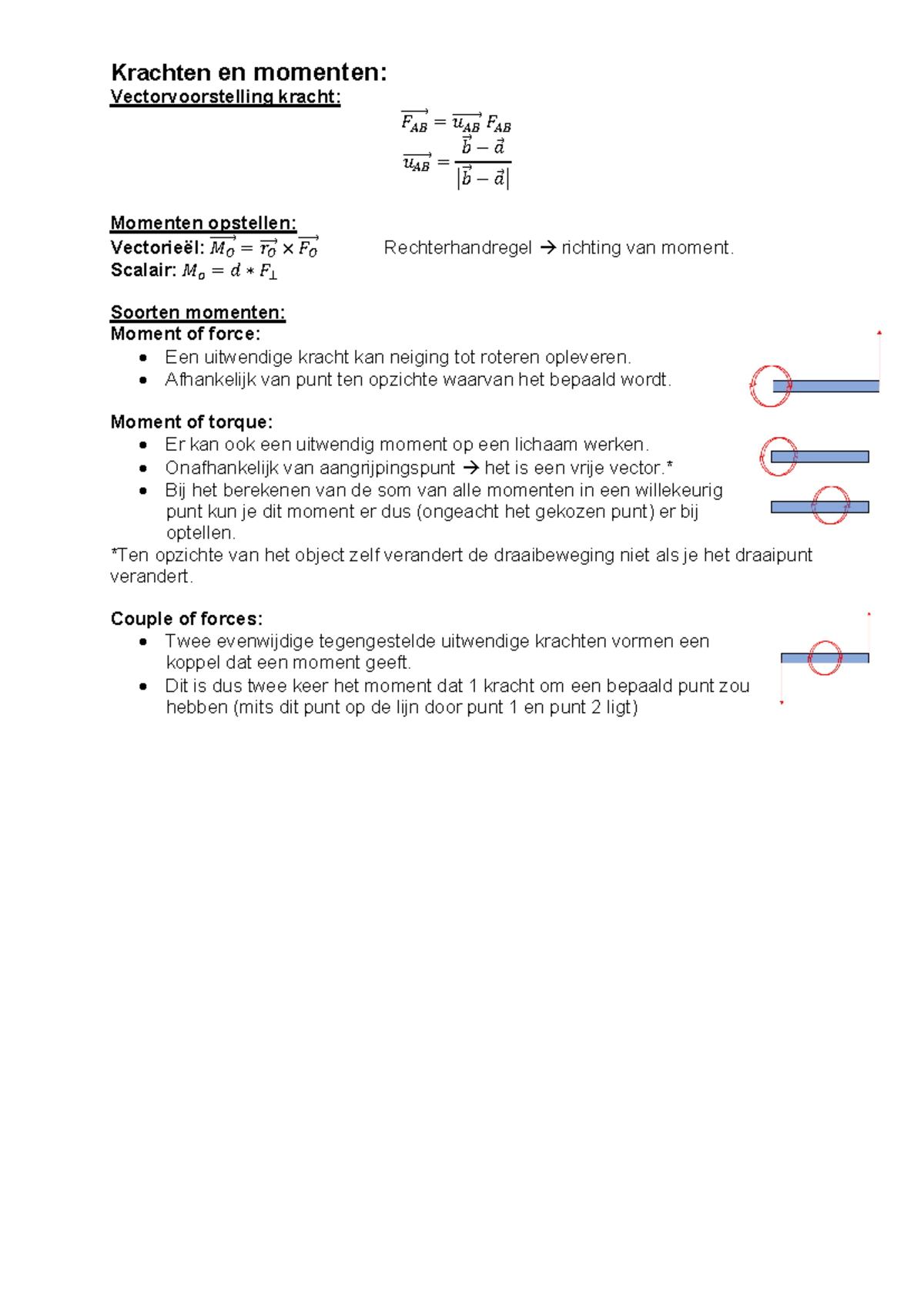 Statica Samenvatting en Krachtenanalyse voor Cursus ST101 - Studeersnel