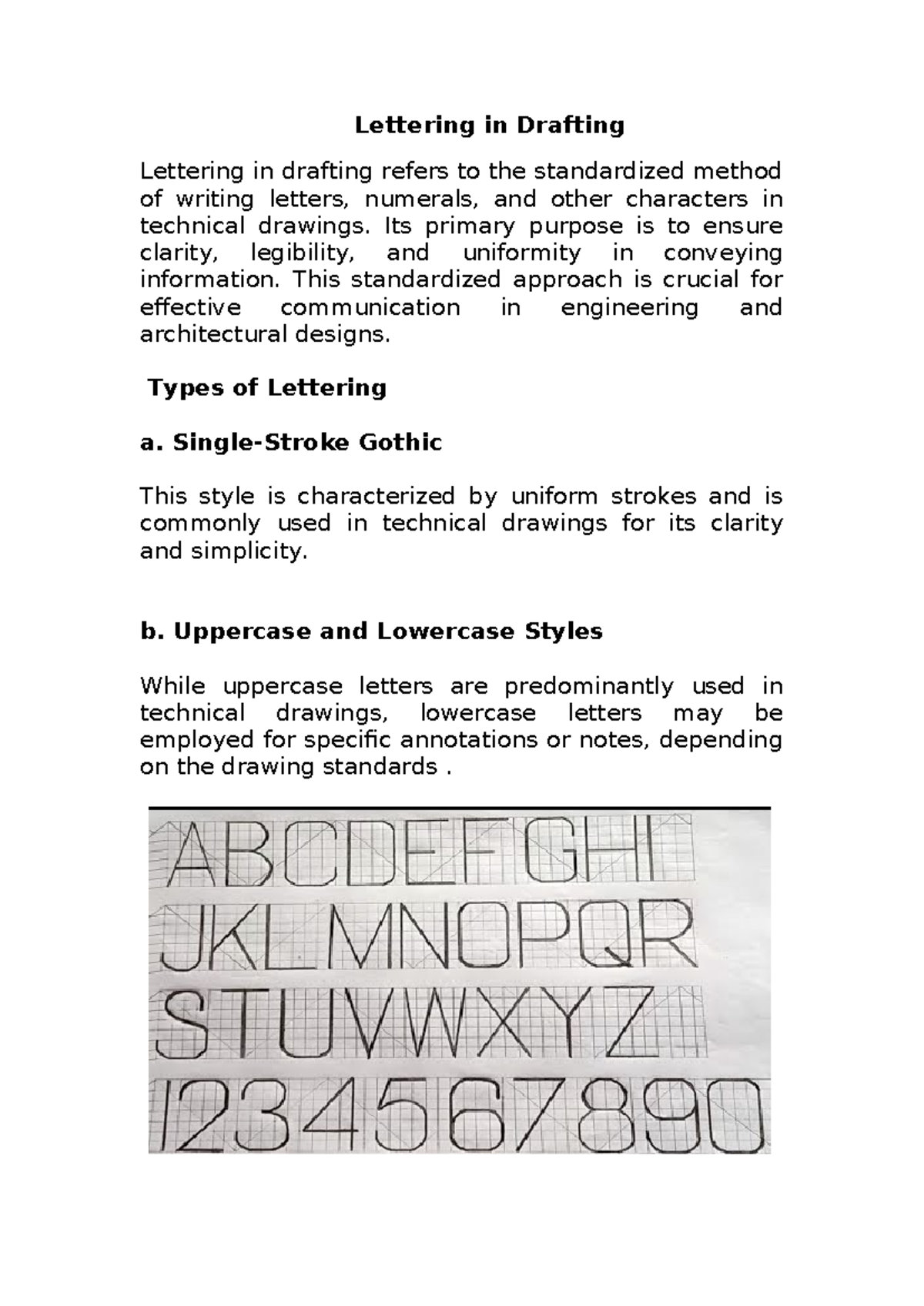 Lettering in Drafting: Guidelines and Techniques for Clarity - Studocu