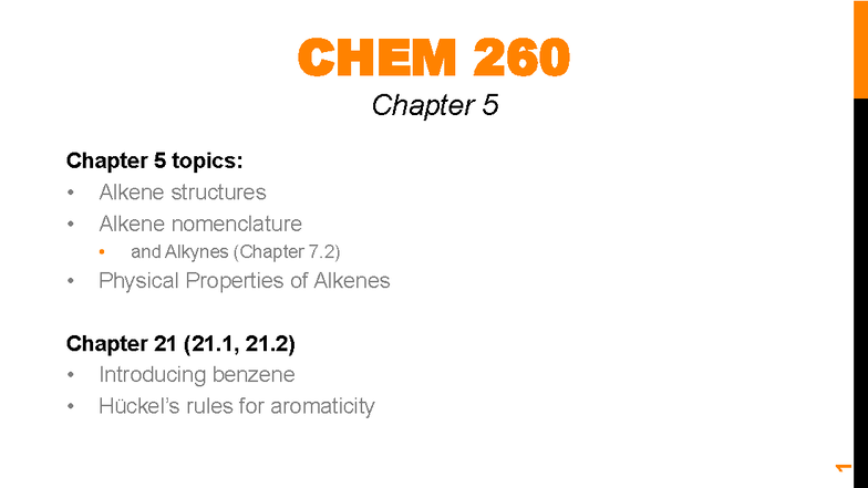 Chapter 5 Notes - n/a - CHEM 260 ####### Chapter 5 Chapter 5 topics ...