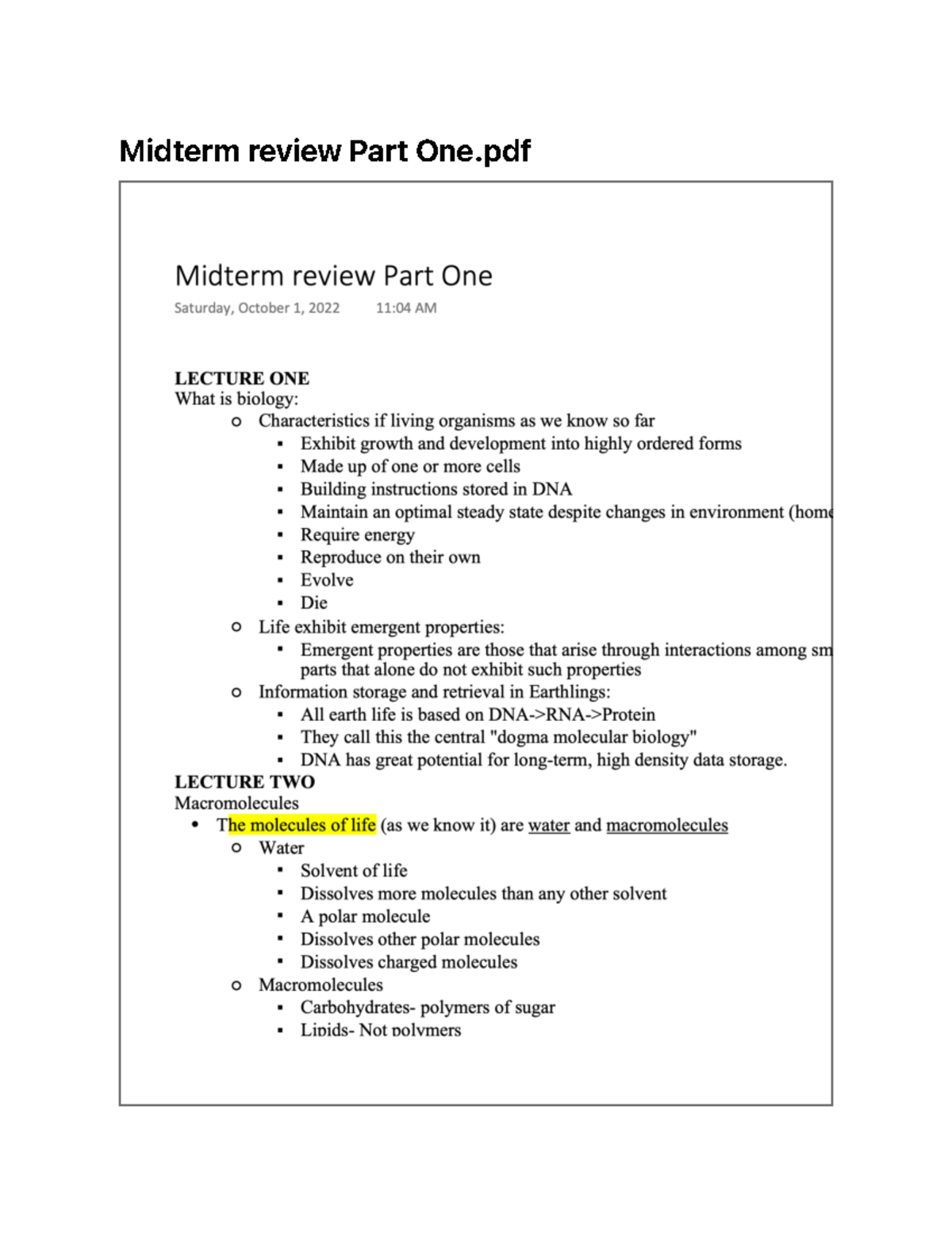 Midterm review Part One - Studocu