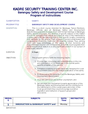 CPO Upgrading Course - PROPOSED VIP SECURITY TRAINING PROGRAMS CPO (MGP ...