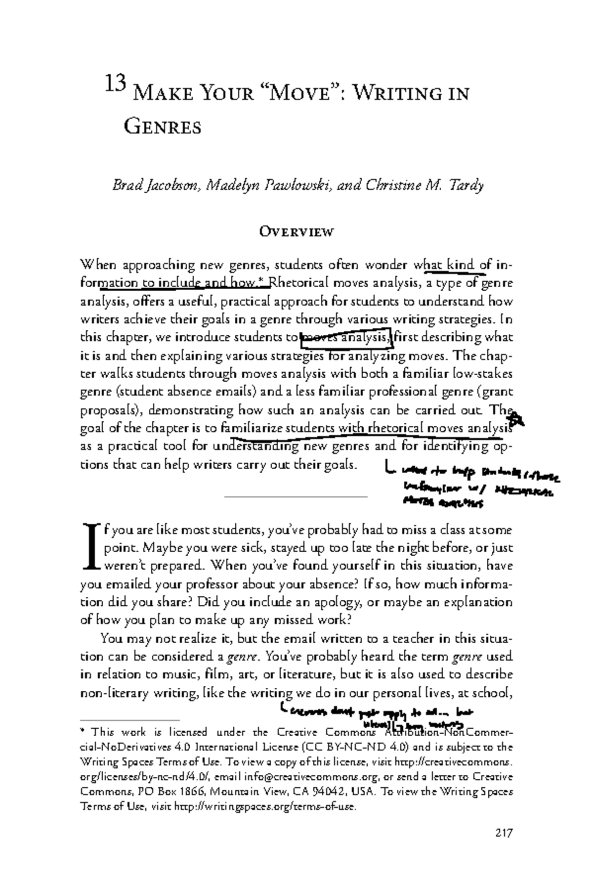 WRITING SPACES 4: Analyzing Rhetorical Moves in Genres - Studocu