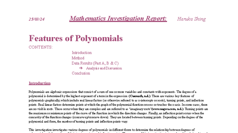 403662 L-1MHS20-AT2-Polynomial Features Investigation Report - Studocu