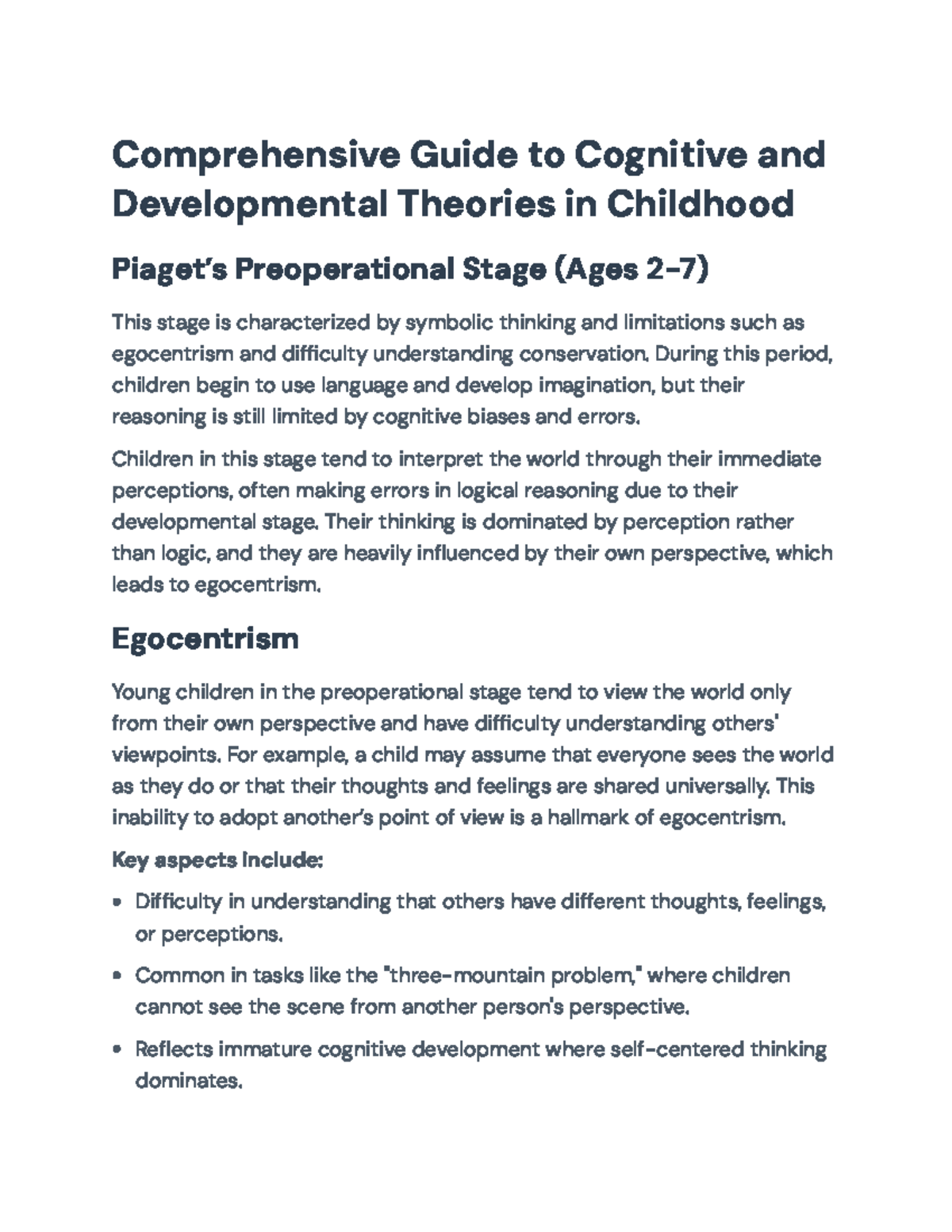 Cognitive Development Theories in Childhood: A Comprehensive Overview ...