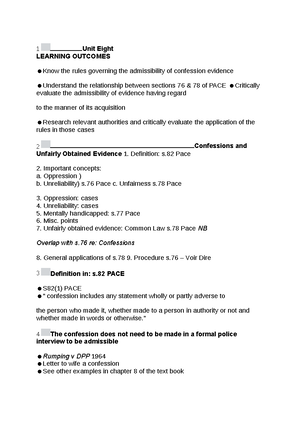 S76 & S78 PACE 1984: Criminal Litigation Key Principles & Cases - Studocu