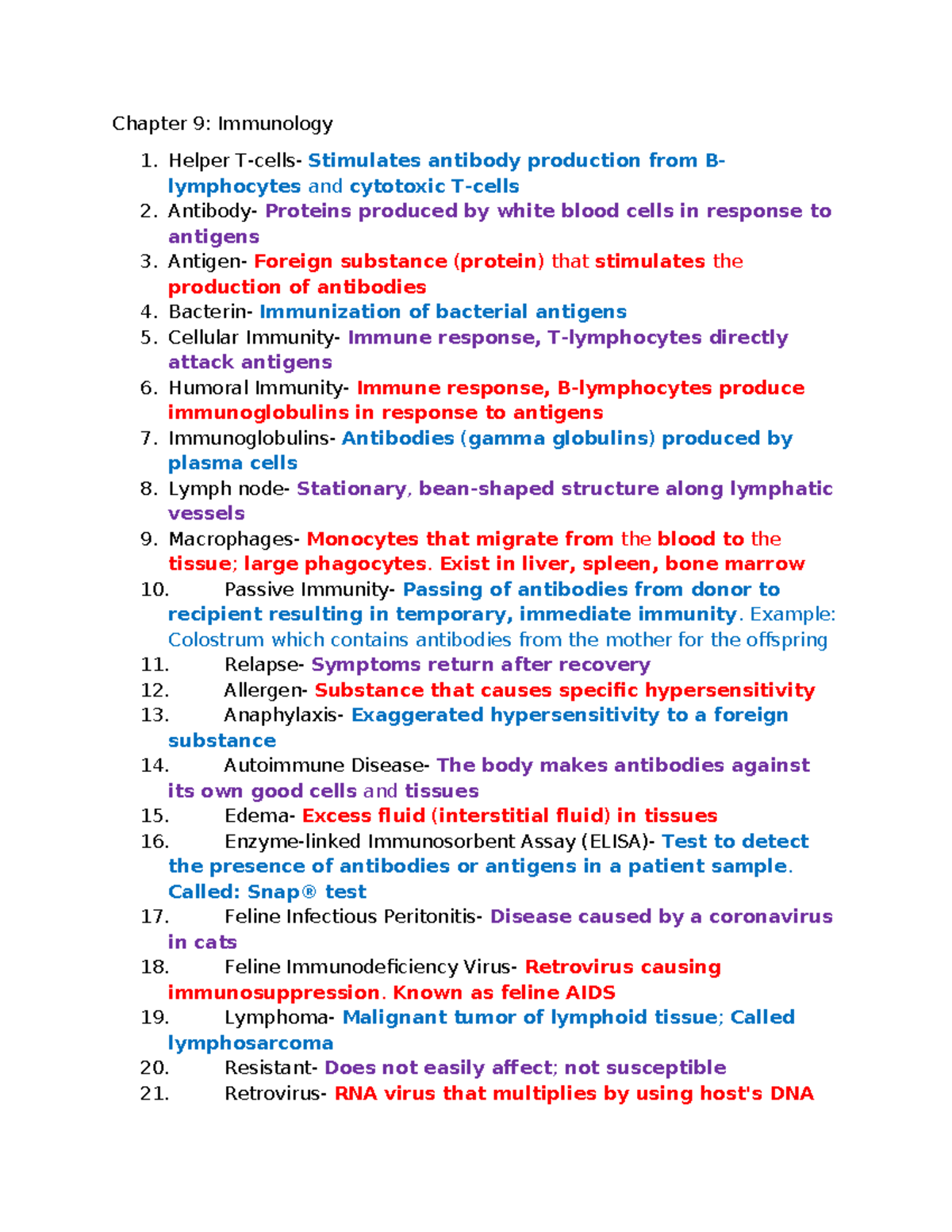 Chapter 9: Immunology & Endocrine System Overview (Key Concepts) - Studocu