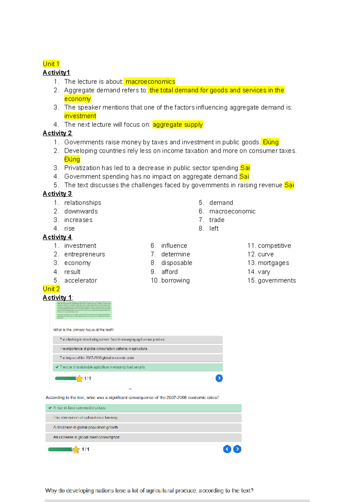 ECO2 - Macro & Welfare Econ Lecture Notes: Units 1-6 Overview - Studocu