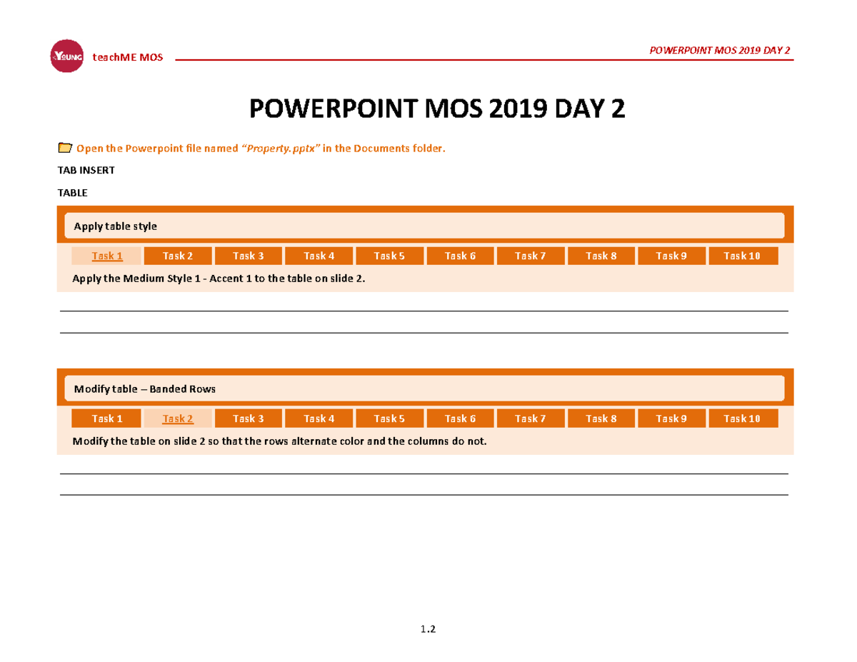 bài ôn tập Microsoft Office Specialist - teachME MOS POWERPOINT MOS ...