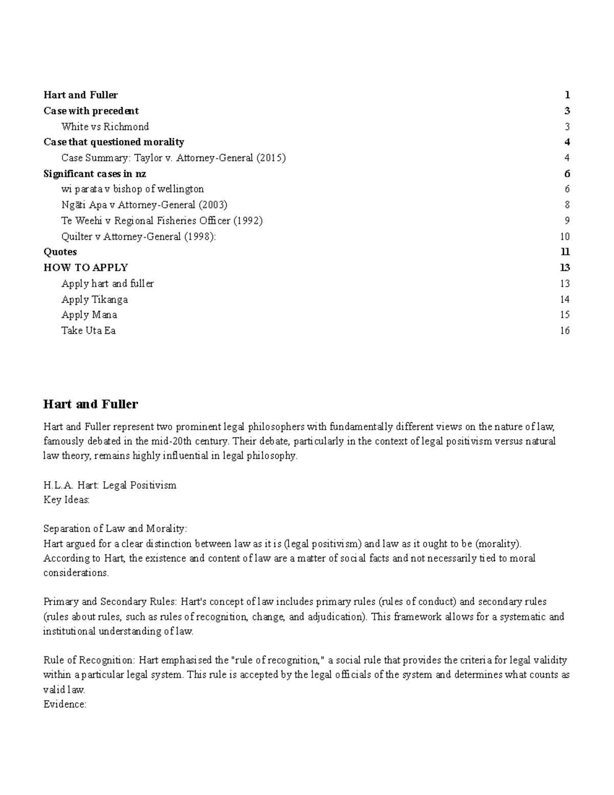Primary Sources Evidence laws121-2 - Hart and Fuller 1 Case with ...