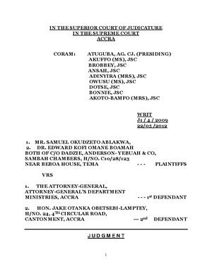 Ghana BAR Association V. Attorney- General AND Another - GHANA BAR ...