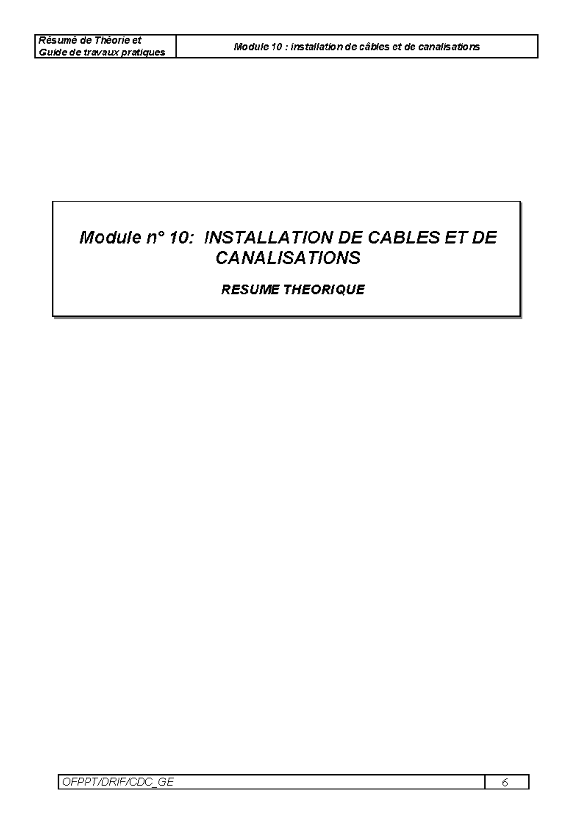 Résumé Théorique et Guide de TP - Module 0 : Installation de Câbles et ...