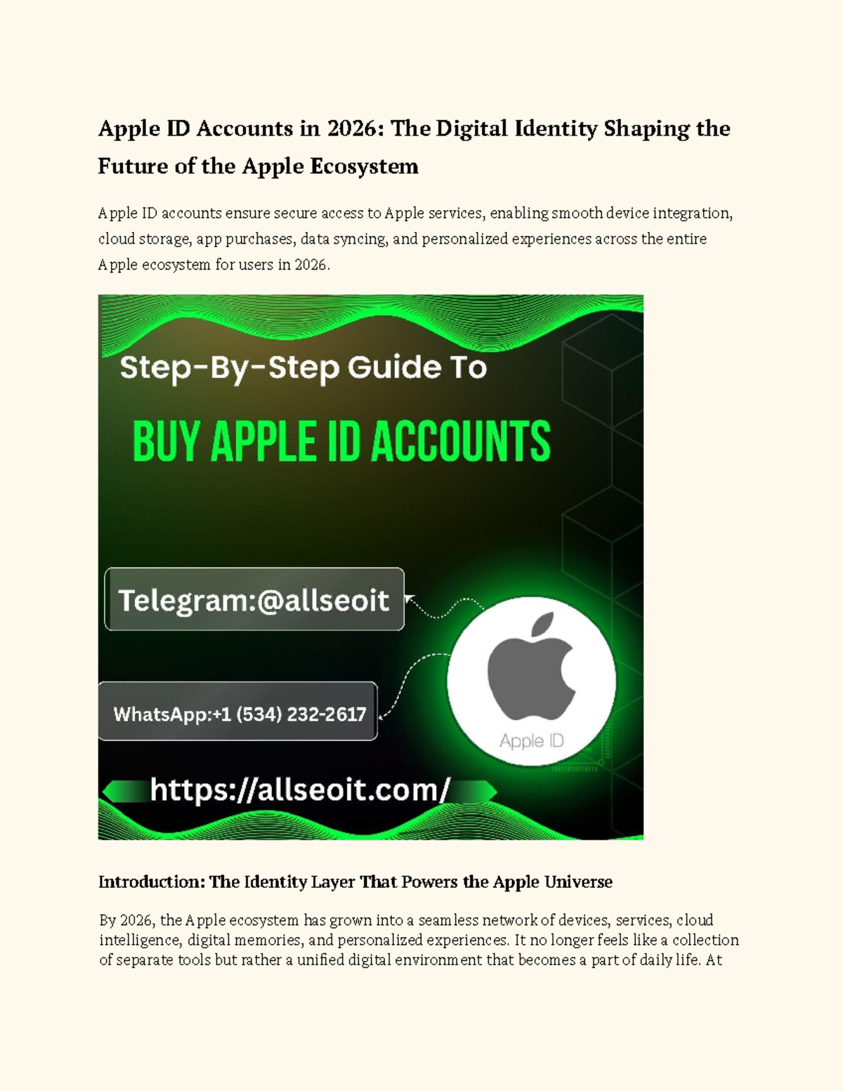 Apple ID Accounts in 2026: Shaping the Future of Digital Identity - Studocu