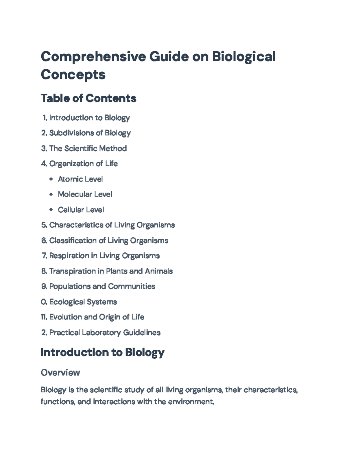 Comprehensive Biology Guide: Concepts, Methods, and Practices ...