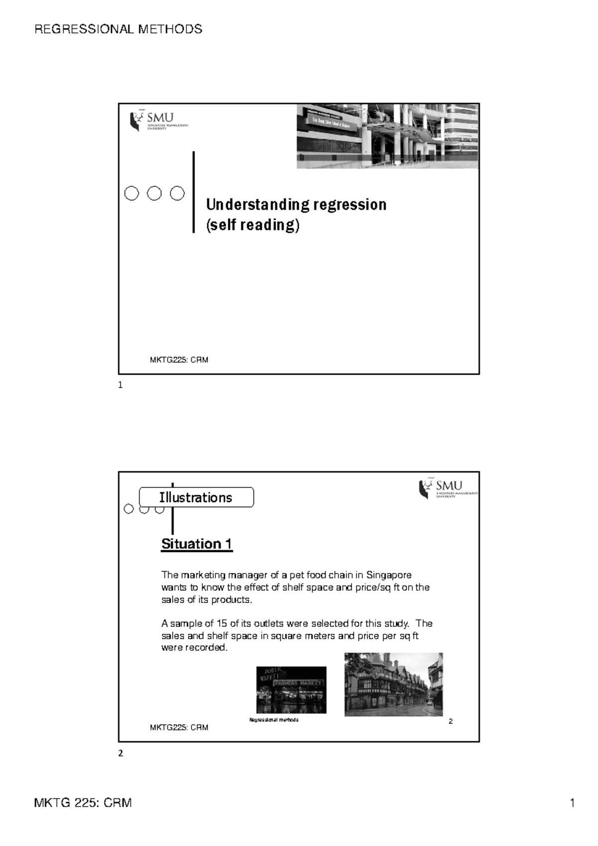 Regressional Methods - MKTG225: CRM Understanding regression (self ...