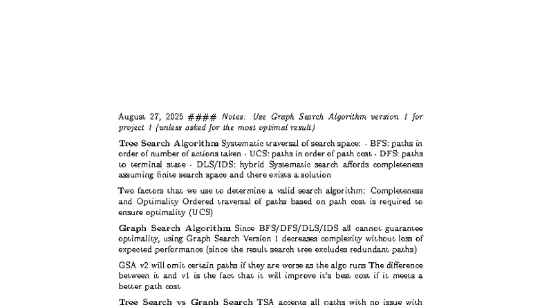 Lecture 3 - L2 Notes on Graph & Tree Search Algorithms - Studocu