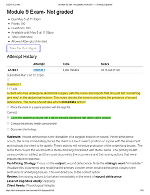 Capstone Module 10 Exam -Not Graded - Module 10 Exam -Not graded ...