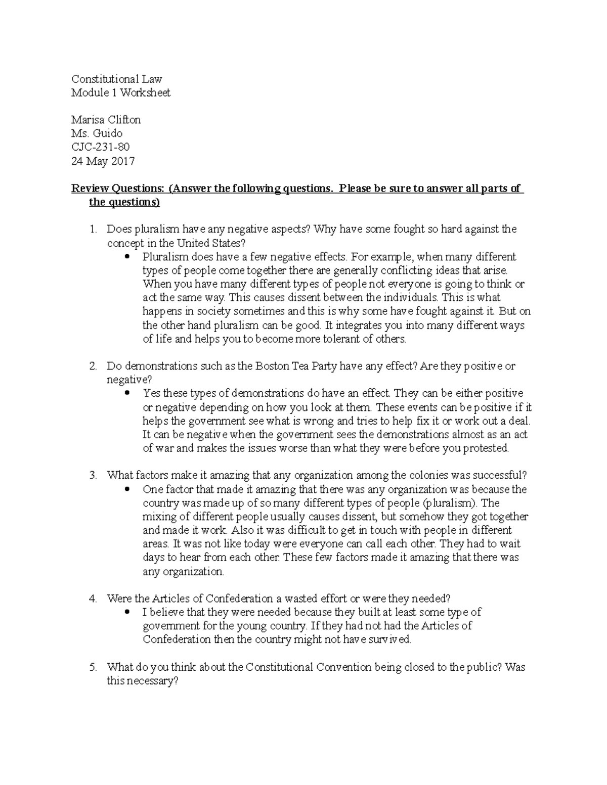 Doc 4 - Module 4 Worksheet - Constitutional Law Chapter 4 Worksheet ...
