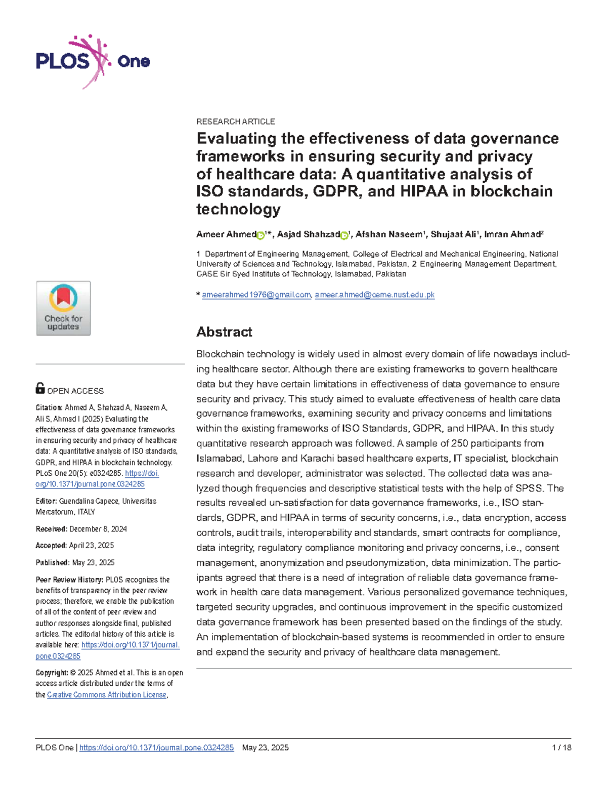 Evaluating Data Governance Frameworks: ISO, GDPR, HIPAA & Blockchain ...