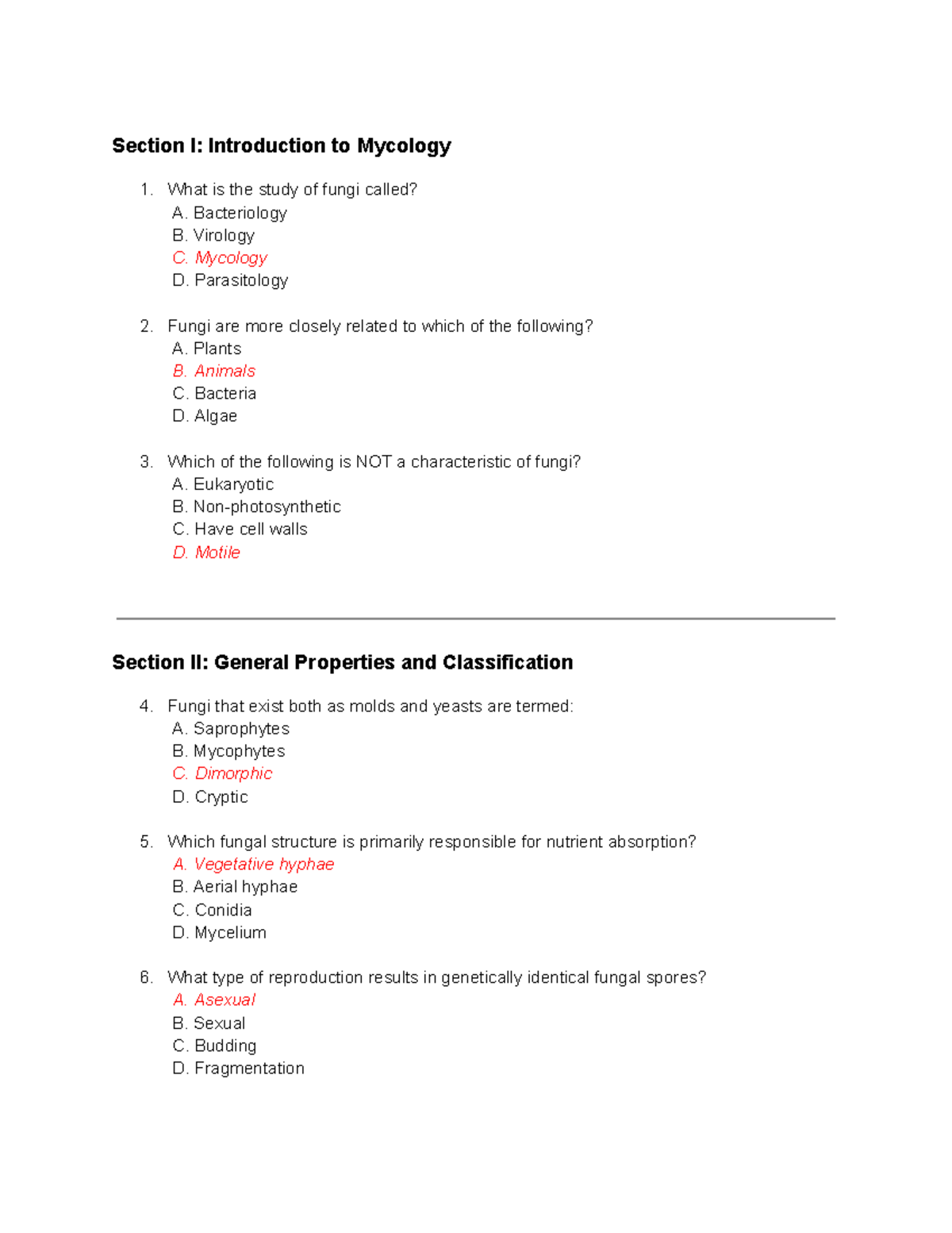 Mycology Study Guide: Key Concepts and Fungal Classification - Studocu