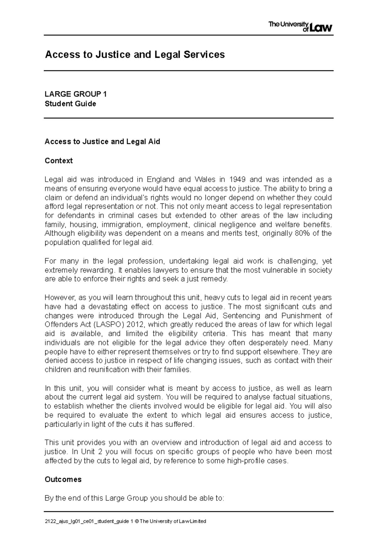 Access to justice and Legal Aid - Access to Justice and Legal Services ...