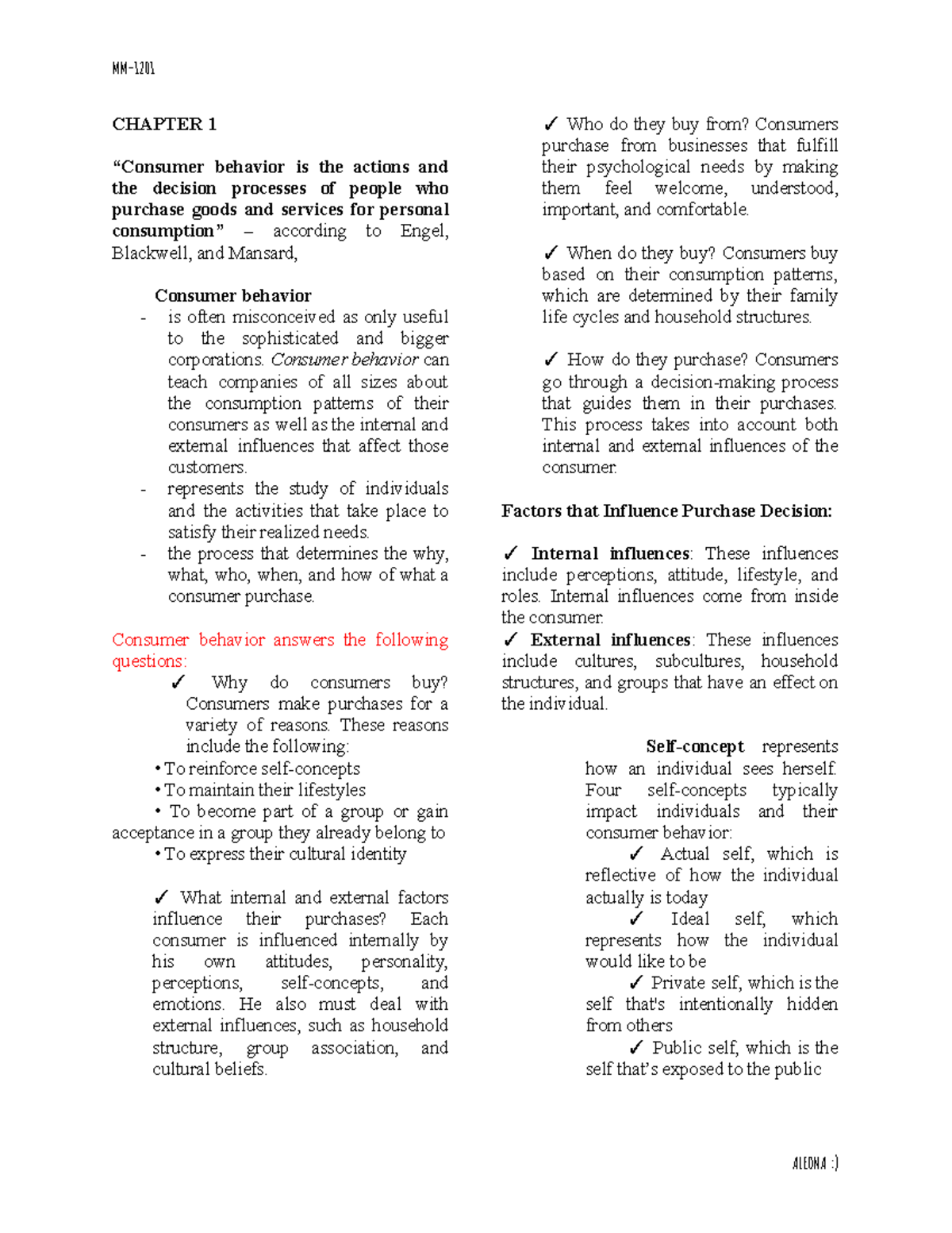 CB- Reviewer-1&2 - Reviewer for chapter’s 1&2 - CHAPTER 1 “Consumer ...
