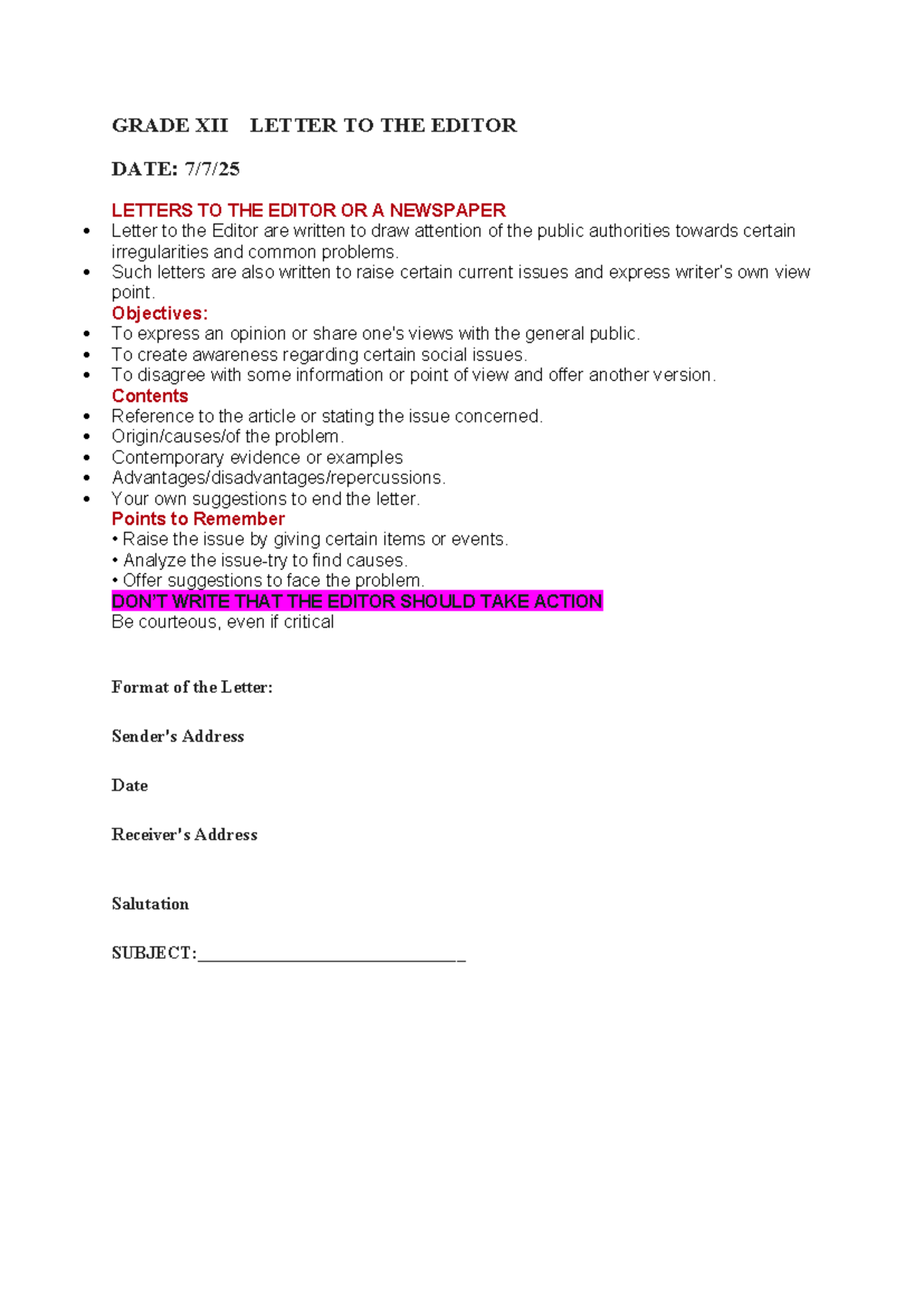 G12 Letter to the Editor: Addressing Urban Issues and Solutions - Studocu