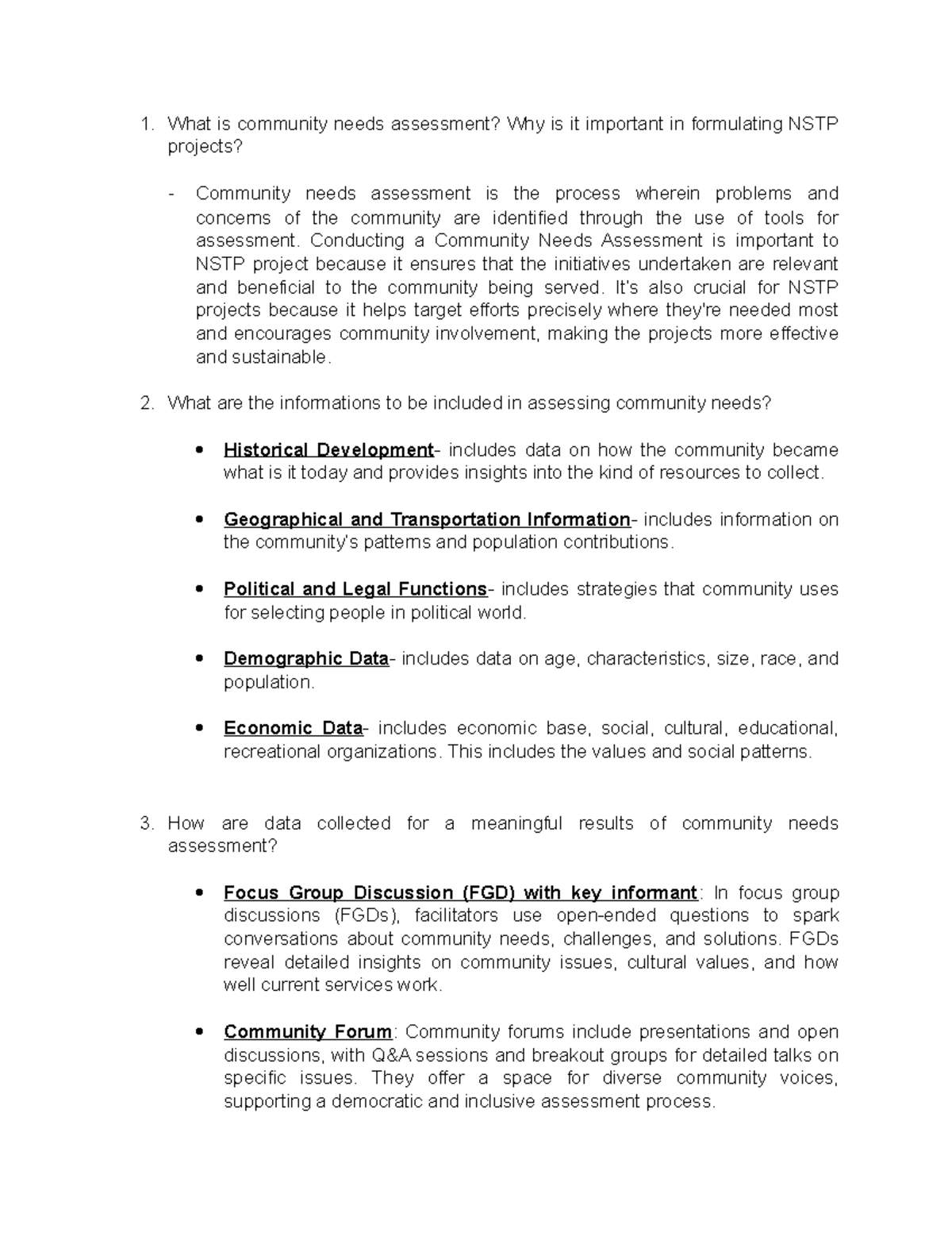 Module 3 NSTP Community Assessment - What is community needs assessment ...