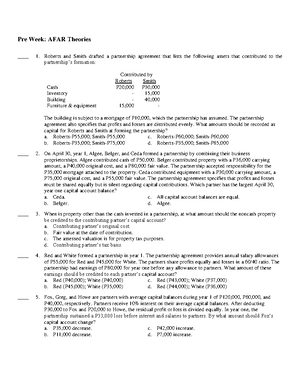 Gam-Problems - AFAR Reviewer Notes - ADVANCED FINANCIAL ACCOUNTING ...