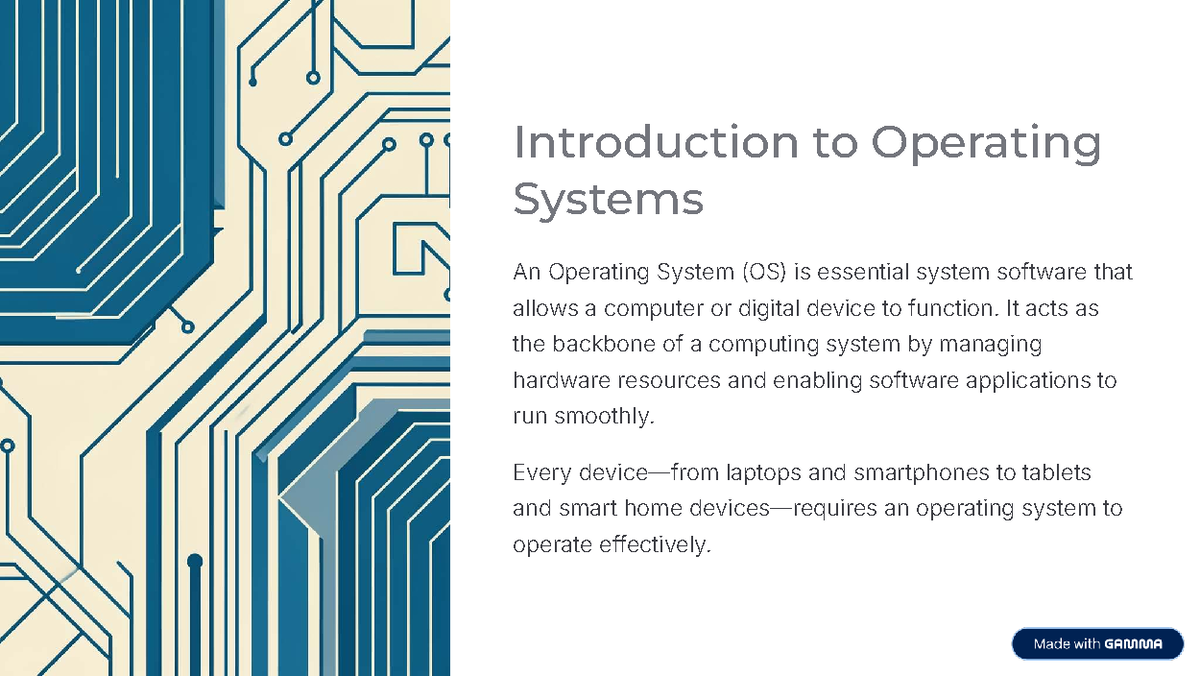 Introduction to Operating Systems: Concepts and Functions - Studocu