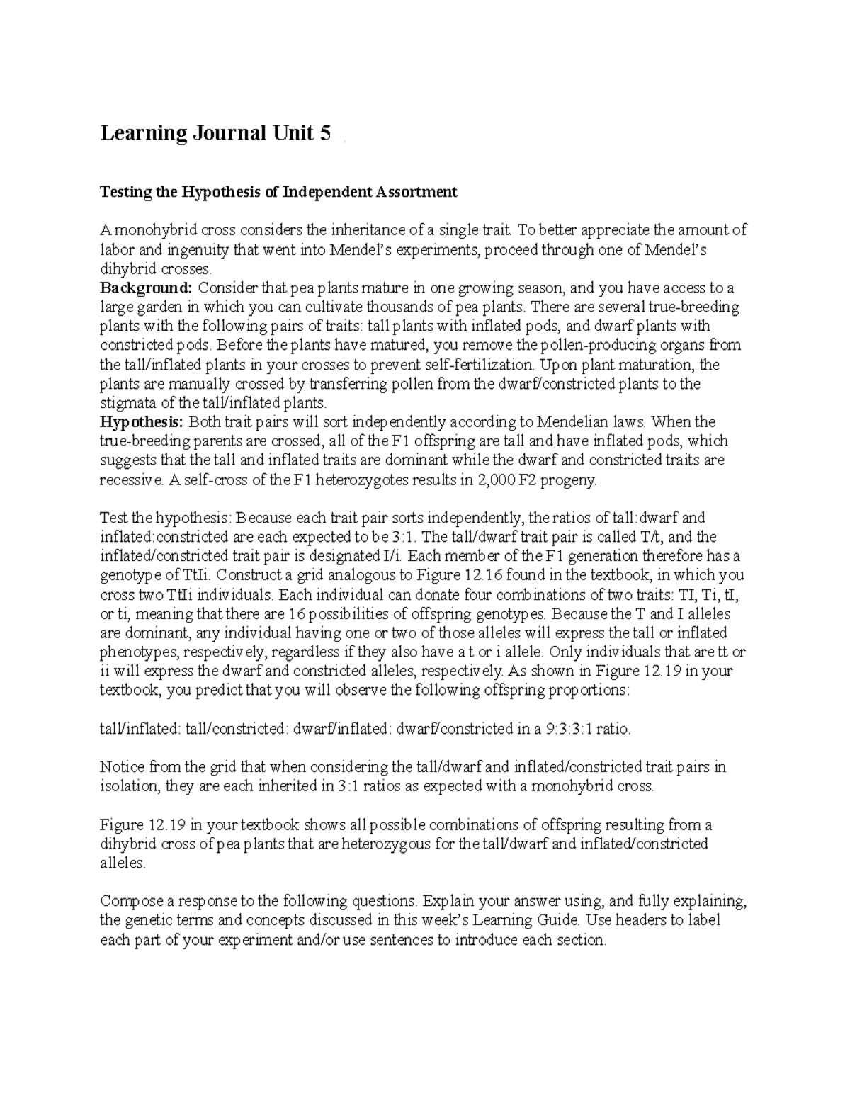 Learning Journal Unit 5 - To better appreciate the amount of labor and ...